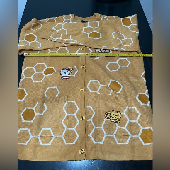 Sanrio | Sweaters | Sanrio Pompompurin And Friends Honeycomb Cardigan ...